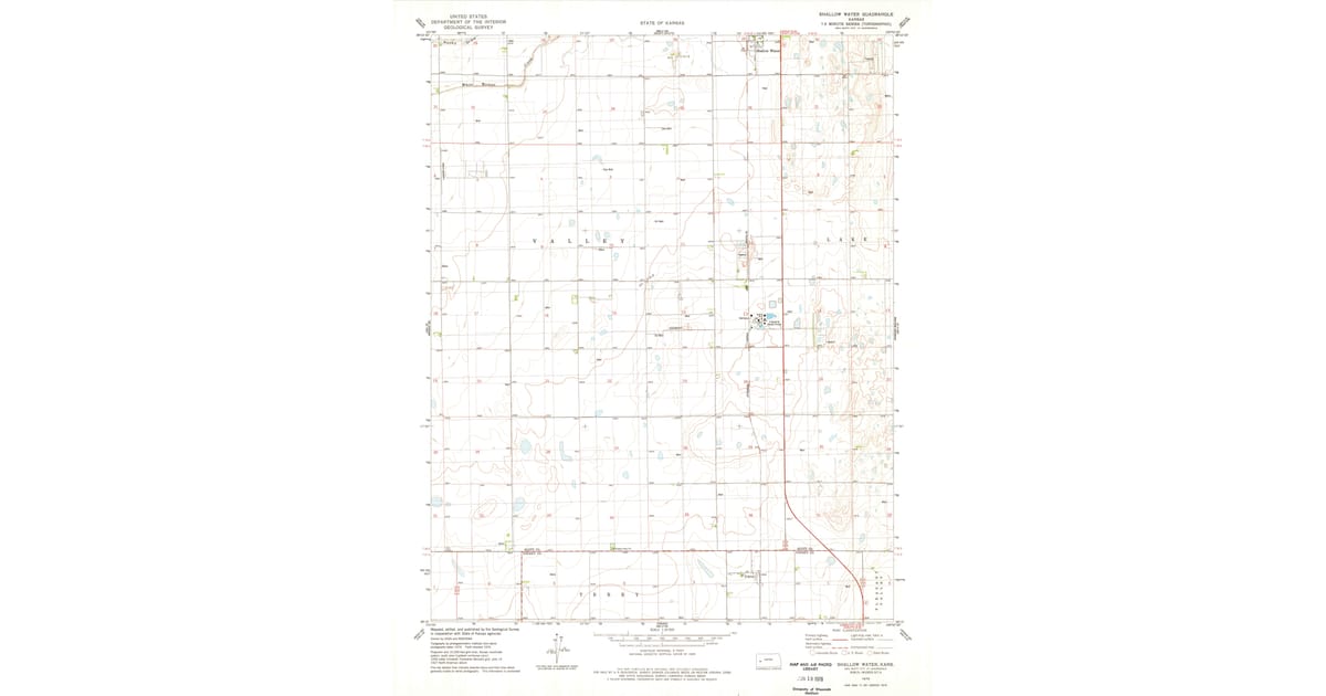 1976 Map of Shallow Water, KS — High-Res | Pastmaps