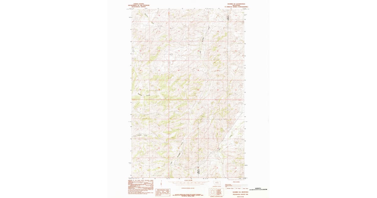1984 Map of Shambo SE, Hill County, MT — High-Res | Pastmaps