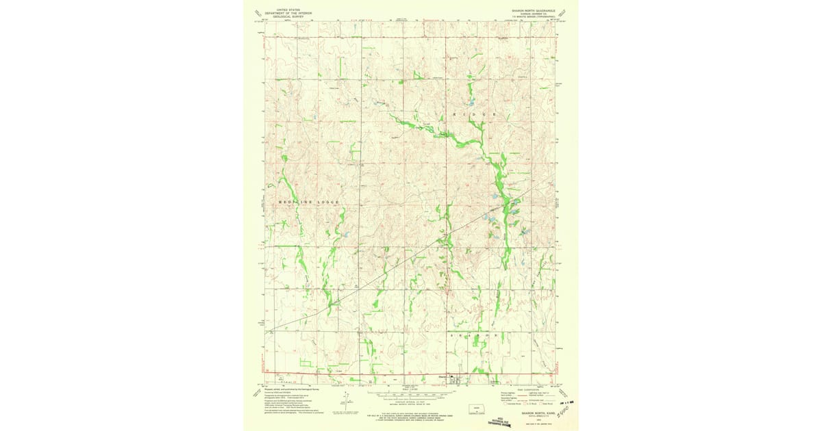 1973 Map of Sharon North, Barber County, KS — High-Res | Pastmaps