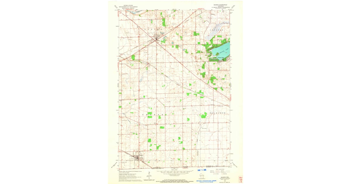 1960 Map of Sharon, WI — High-Res | Pastmaps
