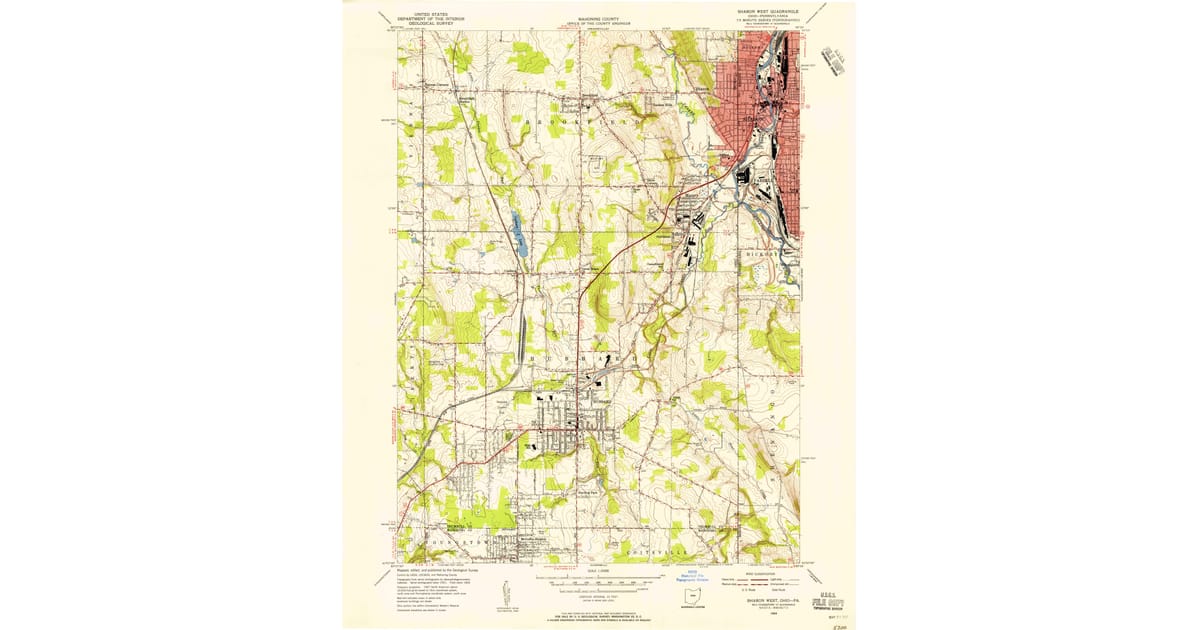 1954 Map of Sharon West, Mercer County, OH — High-Res | Pastmaps