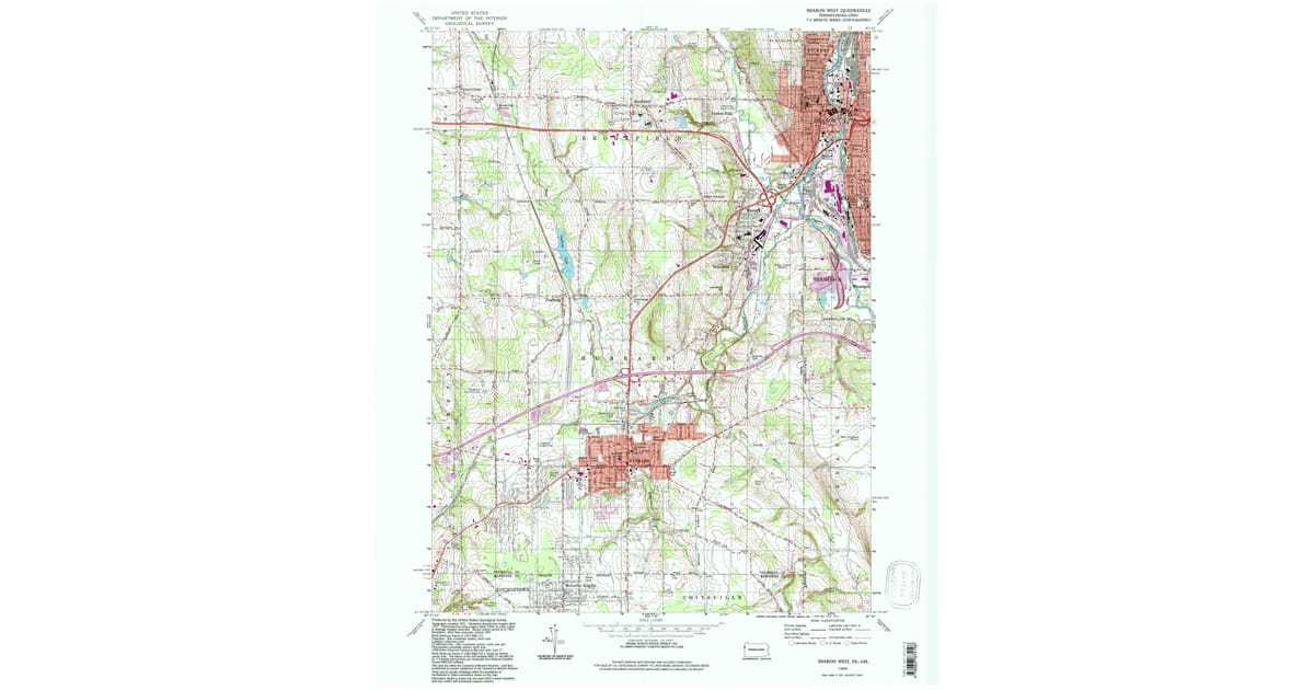 1994 Map of Sharon West, Mercer County, PA — High-Res | Pastmaps