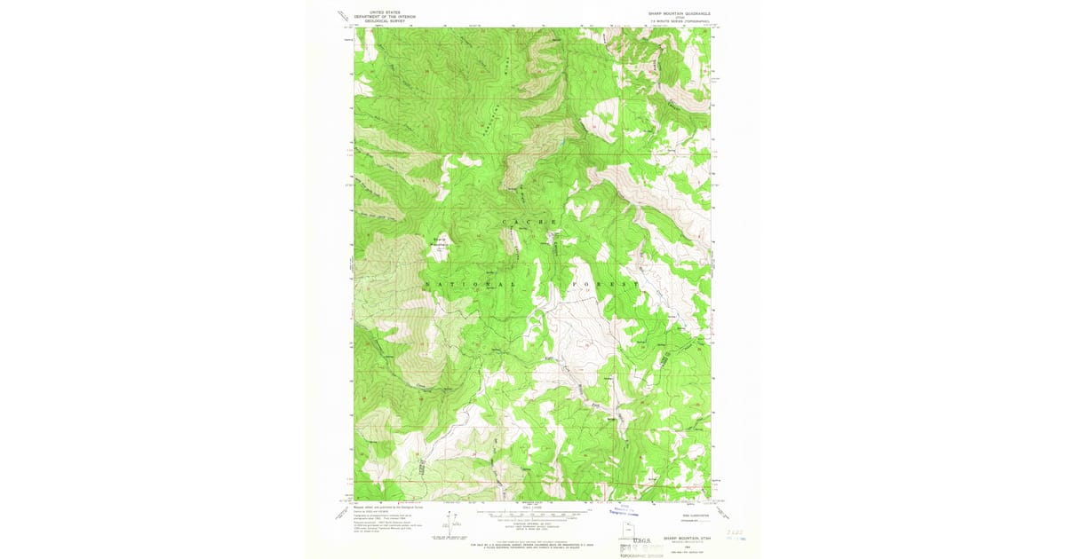 1964 Map of Sharp Mountain, Cache County, UT — High-Res | Pastmaps