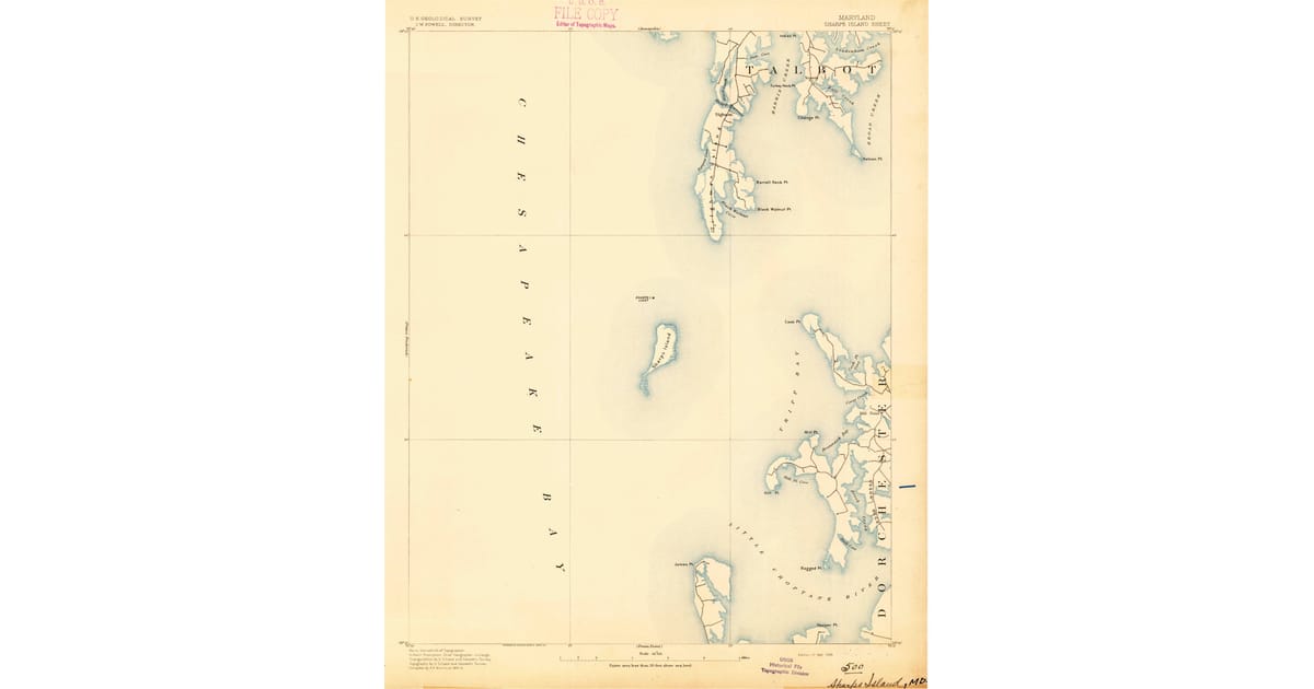 1800s (19th Century) Maps of Tilghman Island, MD | Pastmaps
