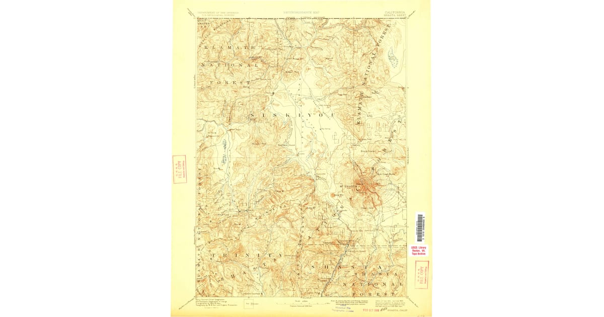 1894 Map of Shasta, CA — High-Res, 1923 Print | Pastmaps
