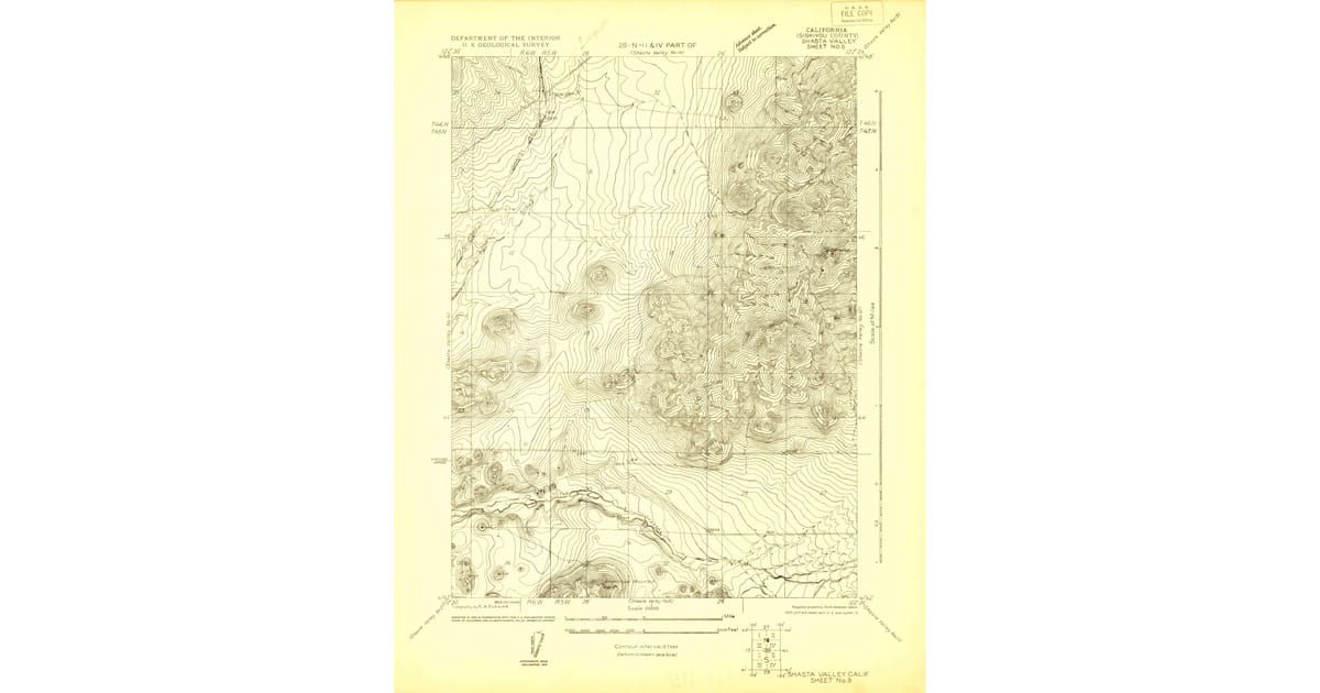 1922 Map of Shasta Valley Sheet No 5, Siskiyou County, CA — High-Res ...