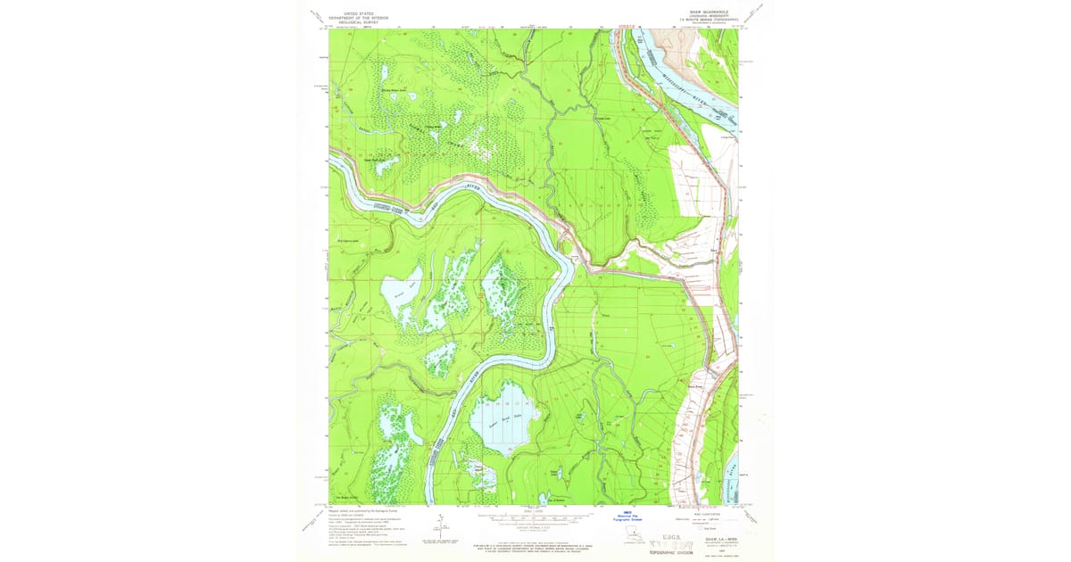 1965 Map of Shaw, Concordia Parish, LA — High-Res | Pastmaps