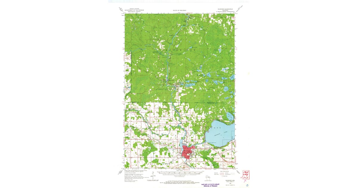 1964 Map of Shawano, WI — High-Res | Pastmaps