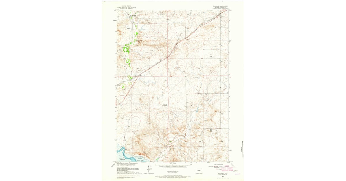 1961 Map of Shawnee, Converse County, WY — High-Res | Pastmaps