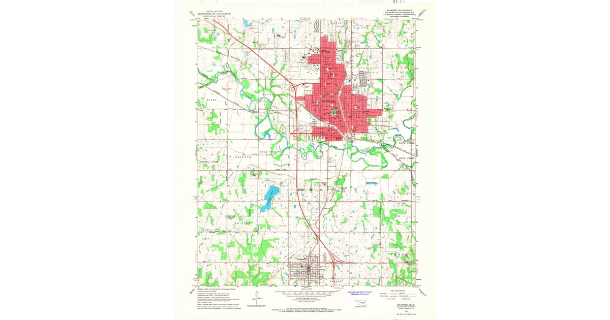 1967 Map of Shawnee, OK — High-Res | Pastmaps