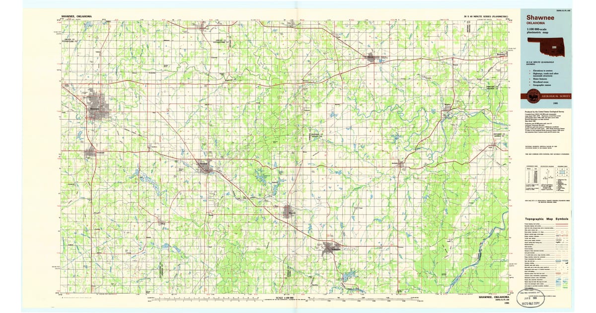 1980s Maps of Okmulgee County, OK | Pastmaps
