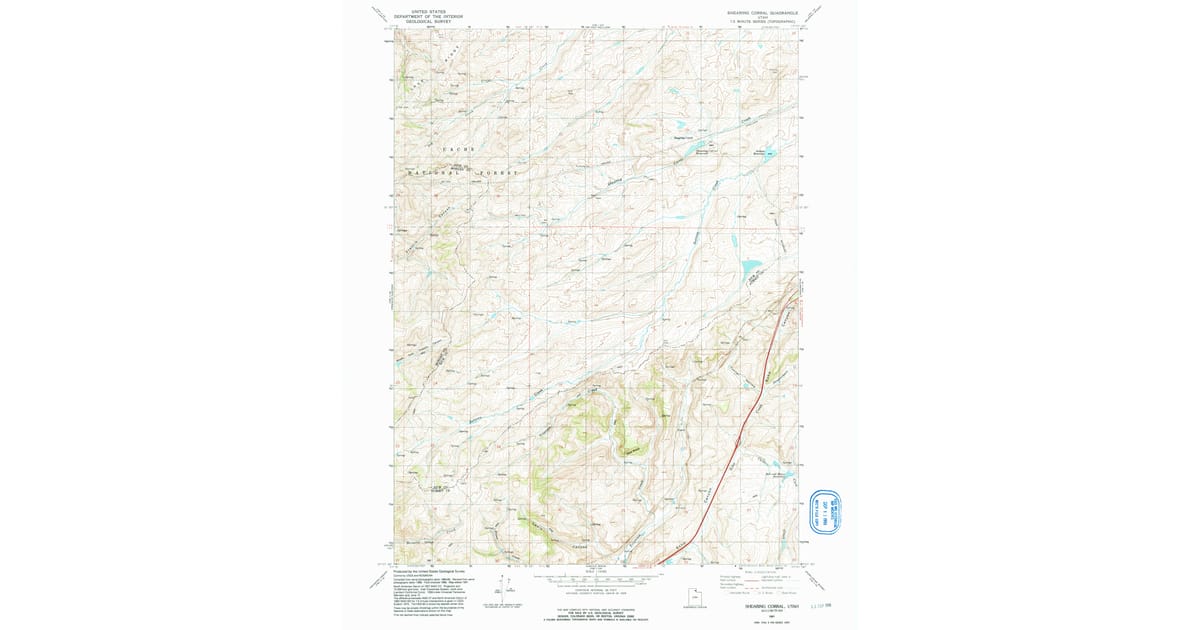 1991 Map of Shearing Corral, Rich County, UT — High-Res | Pastmaps