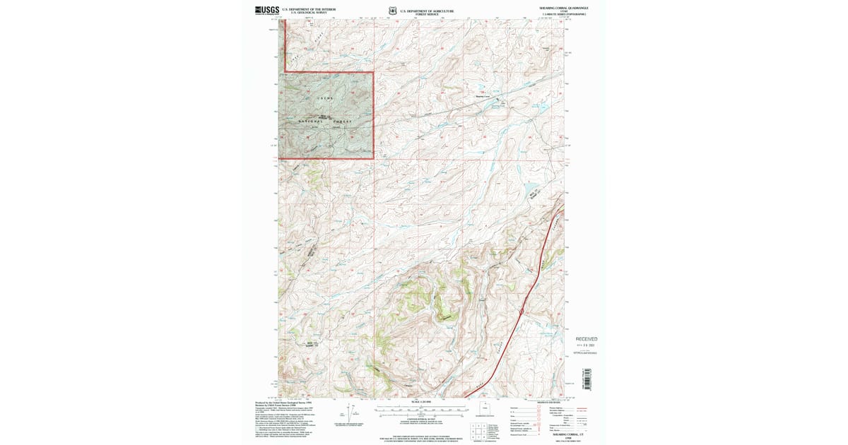 1998 Map of Shearing Corral, Rich County, UT — High-Res | Pastmaps