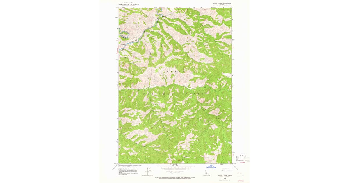 1964 Map of Sheep Creek, Elmore County, ID — High-Res | Pastmaps