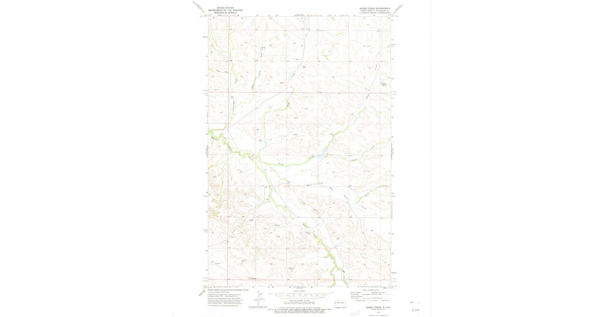 1972 Map of Sheep Creek, McKenzie County, ND — High-Res | Pastmaps