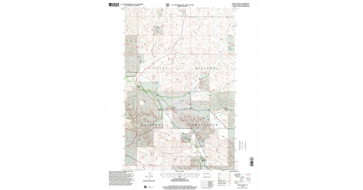 1997 Map of Sheep Creek, McKenzie County, ND — High-Res | Pastmaps