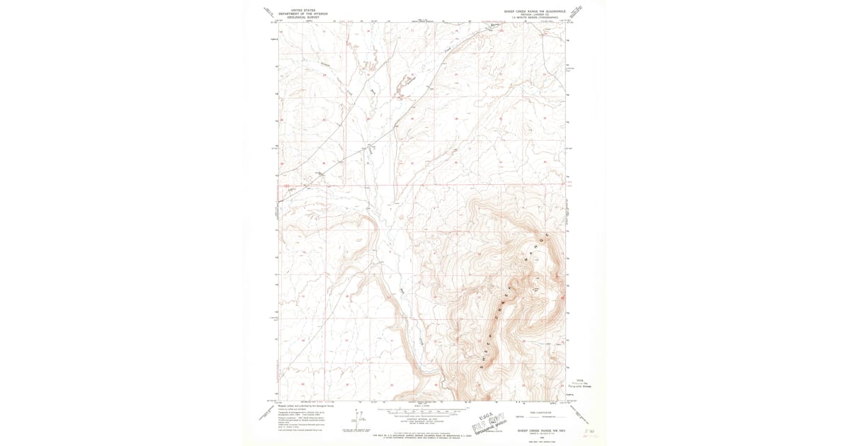 1965 Map of Sheep Creek Range NW, Lander County, NV — High-Res | Pastmaps