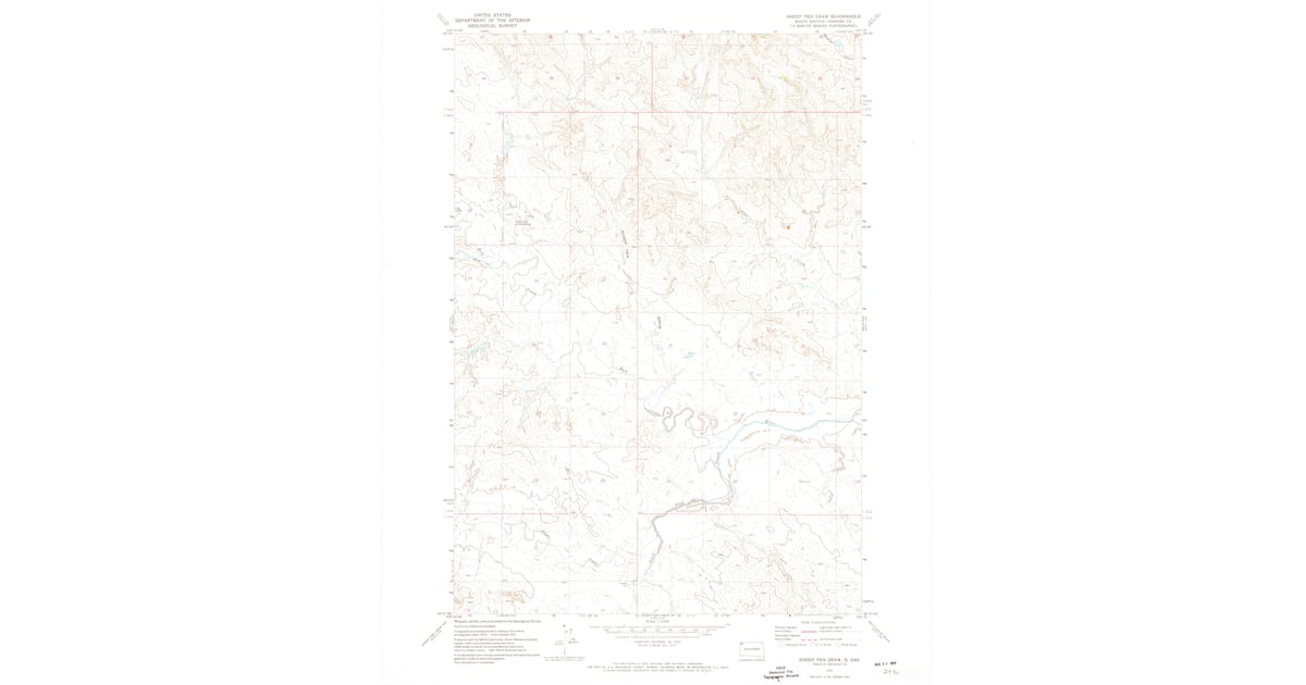 1971 Map of Sheep Pen Draw, Harding County, SD — High-Res | Pastmaps