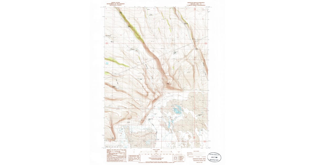 1986 Map of Sheeplick Draw, Lake County, OR — High-Res | Pastmaps