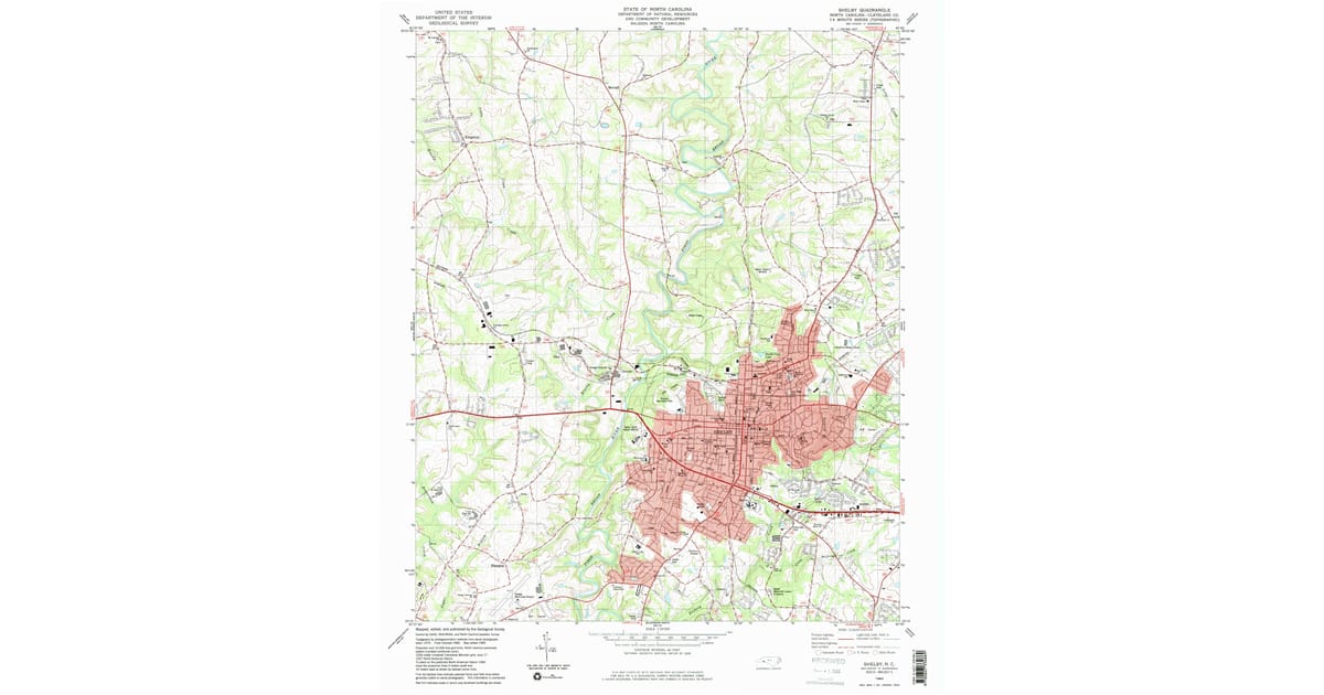 1983 Map of Shelby, NC — High-Res | Pastmaps