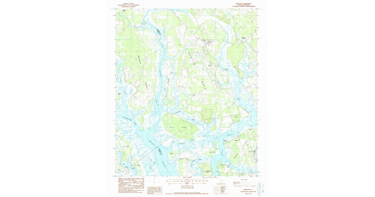 1988 Map of Sheldon, SC — High-Res | Pastmaps
