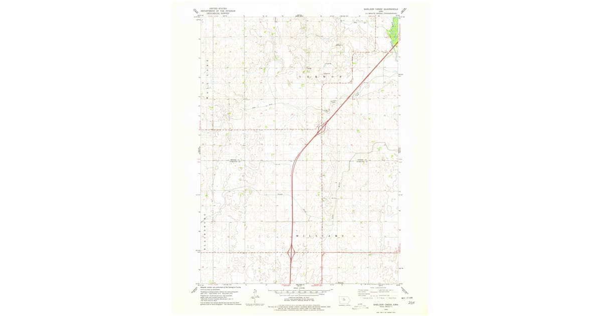 1978 Map of Sheldon Creek, Wright County, IA — High-Res | Pastmaps