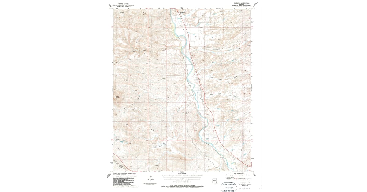 1986 Map of Sheldon, Greenlee County, AZ — High-Res | Pastmaps