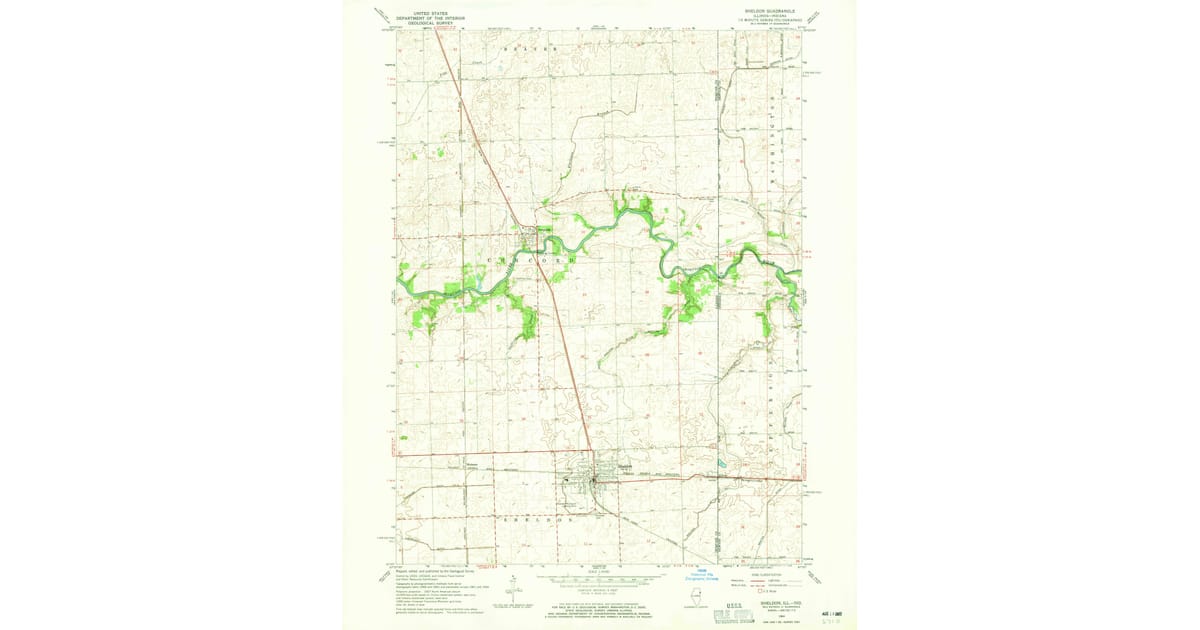 1964 Map of Sheldon, IL — High-Res | Pastmaps