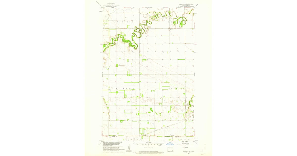 1961 Map of Sheldon NE, Cass County, ND — High-Res | Pastmaps