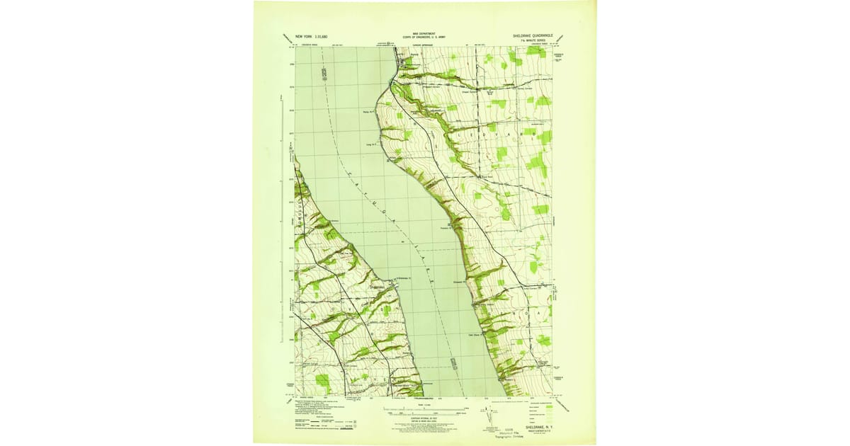 1943 Map of Sheldrake, Cayuga County, NY — High-Res | Pastmaps
