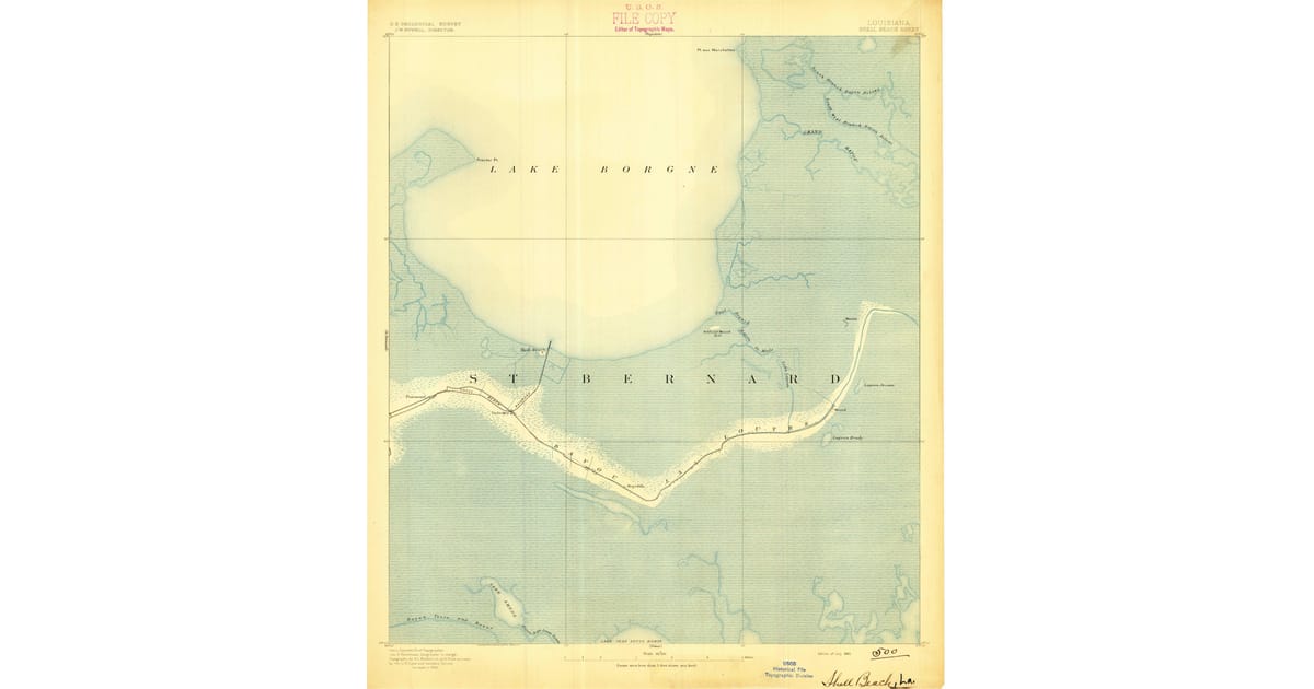 Old Maps of Shell Beach, LA | Pastmaps