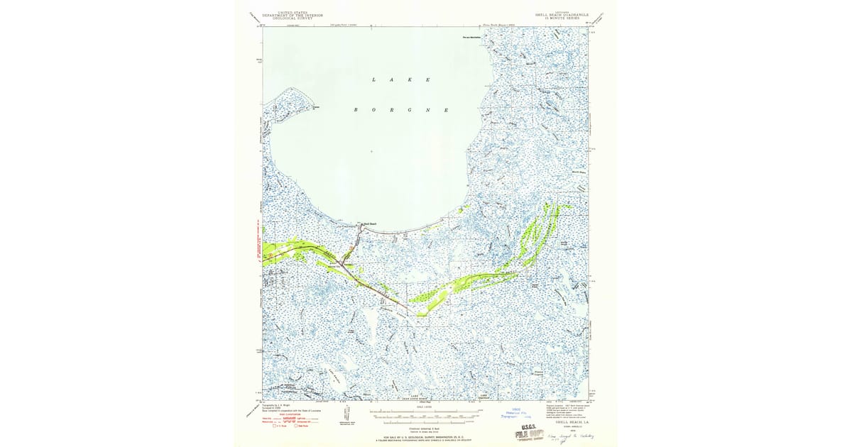 1939 Map of Shell Beach, St. Bernard Parish, LA — High-Res | Pastmaps
