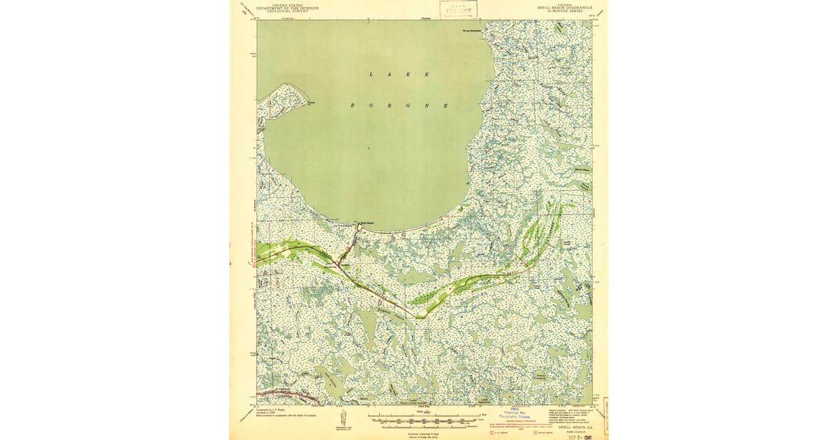 1940s Maps of Old Shell Beach, LA | Pastmaps