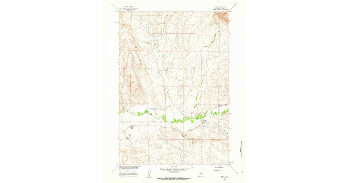 1960 Map of Shell, WY — High-Res | Pastmaps