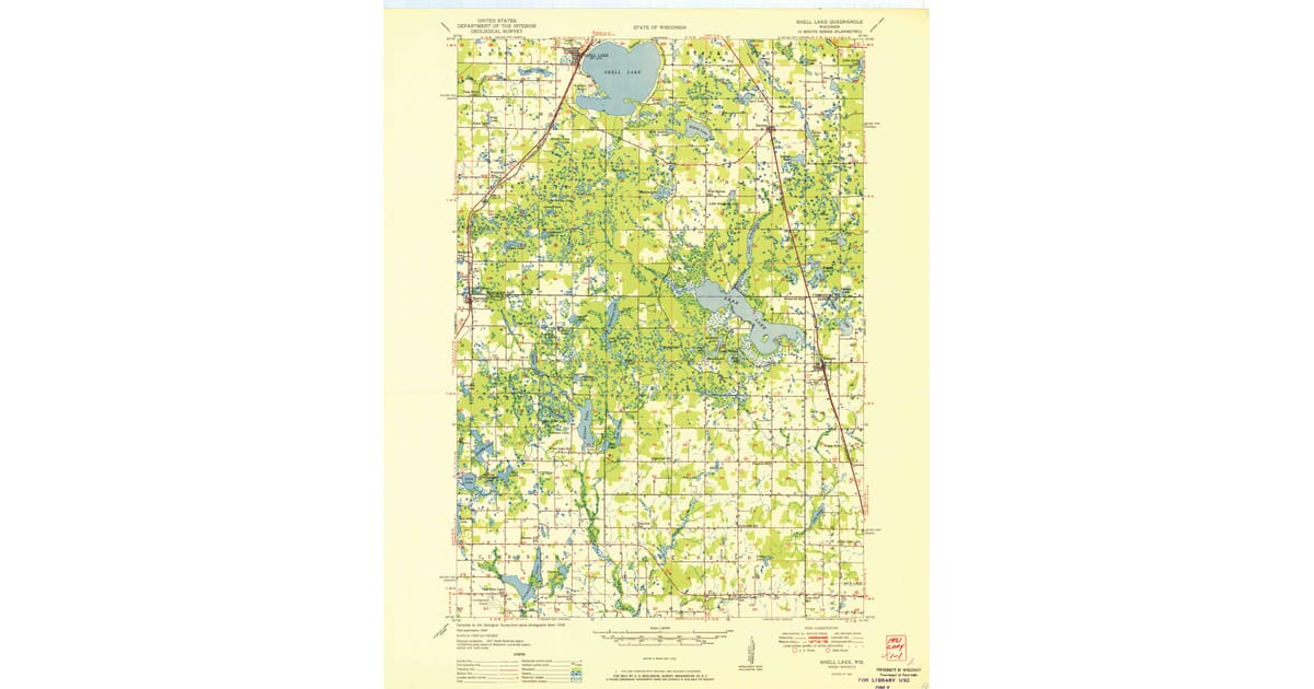 1950s Maps of Shell Lake, WI | Pastmaps