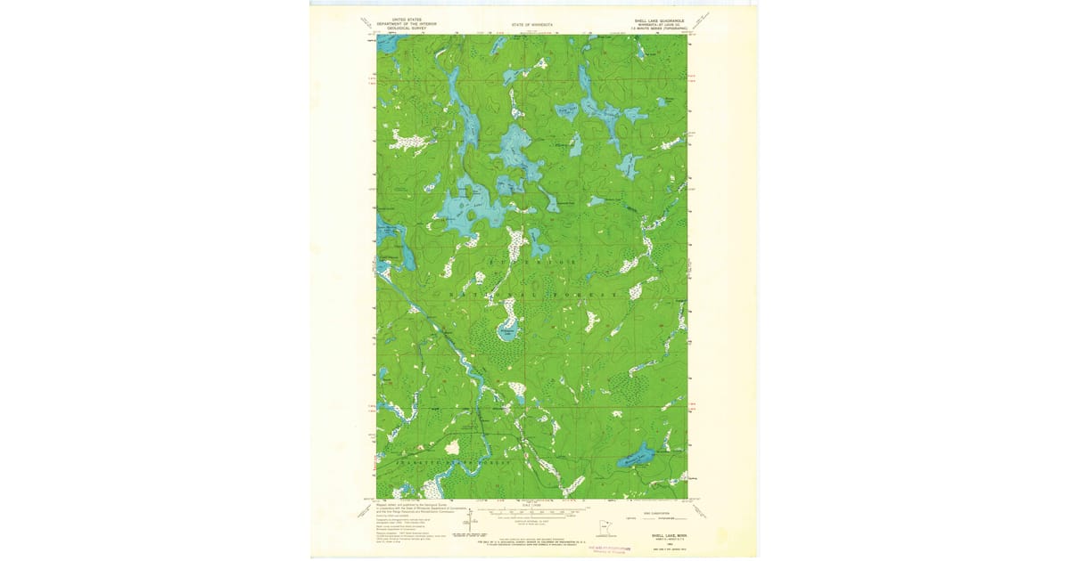 1963 Map of Shell Lake, St. Louis County, MN — High-Res | Pastmaps