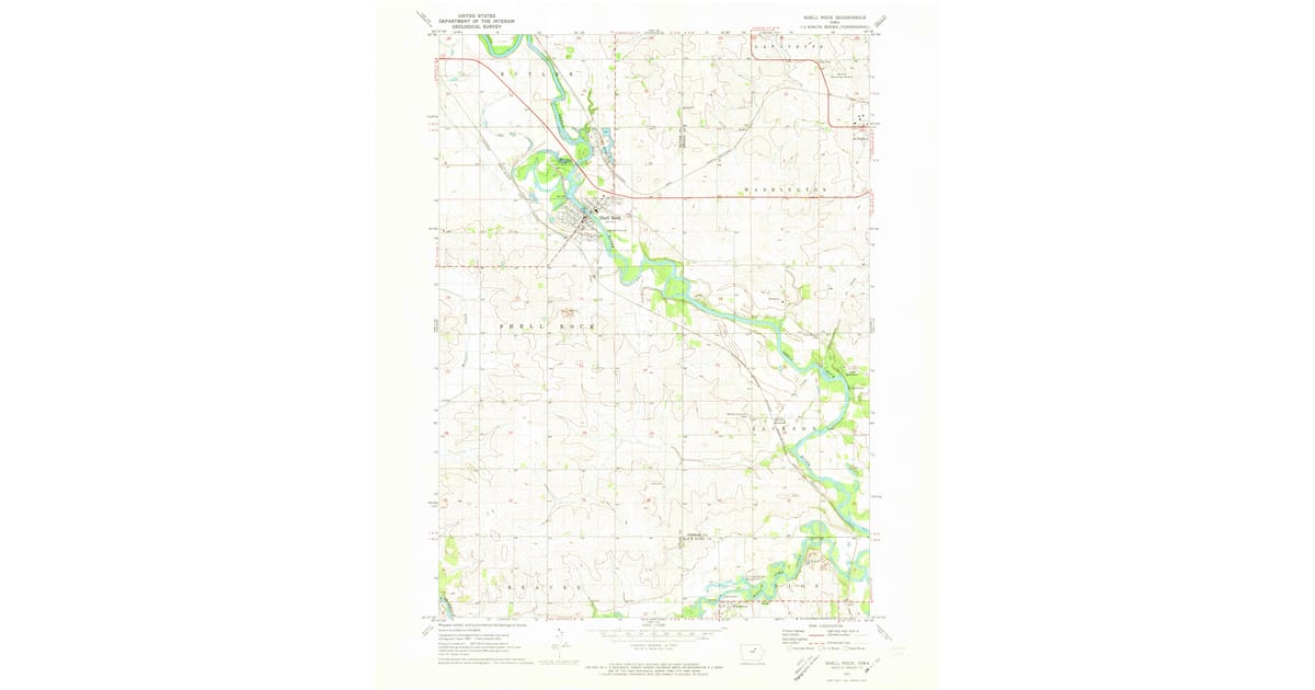 1971 Map of Shell Rock, IA — High-Res | Pastmaps