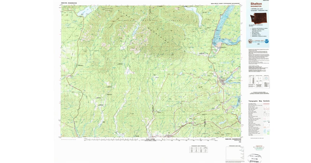 1988 Map of Shelton, WA — High-Res | Pastmaps