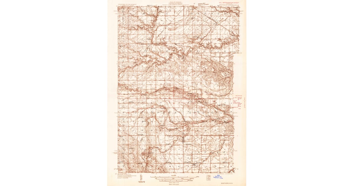 1930 Map of Shepherd, MI — High-Res | Pastmaps