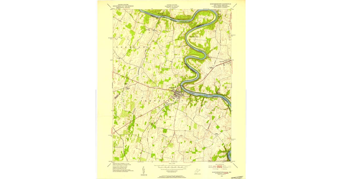 1953 Map of Shepherdstown, WV — High-Res | Pastmaps