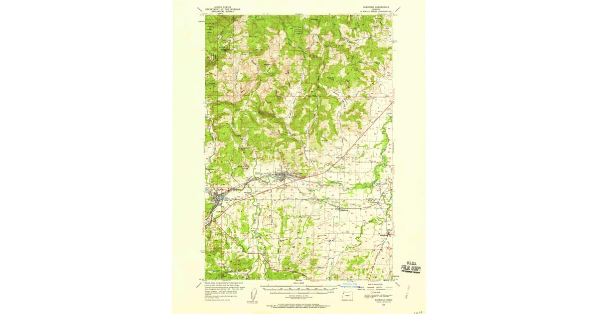 1956 Map of Sheridan, OR — High-Res | Pastmaps
