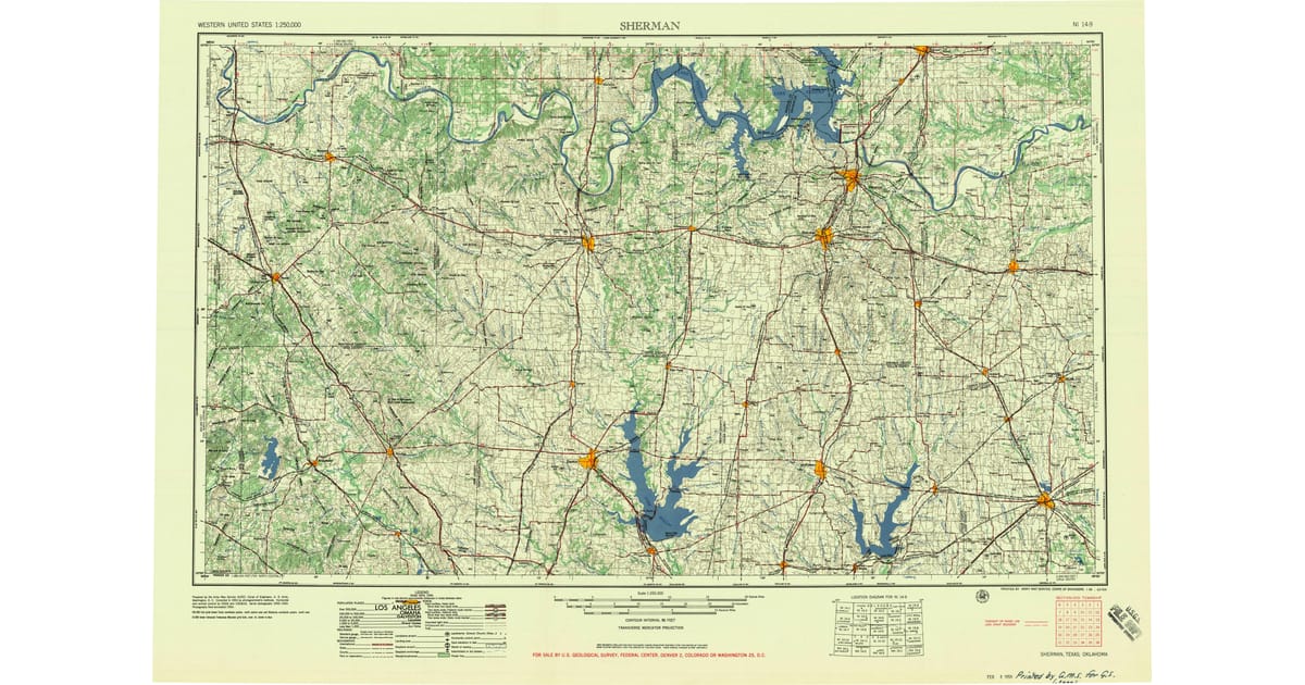 1958 Map of Sherman, TX — High-Res | Pastmaps