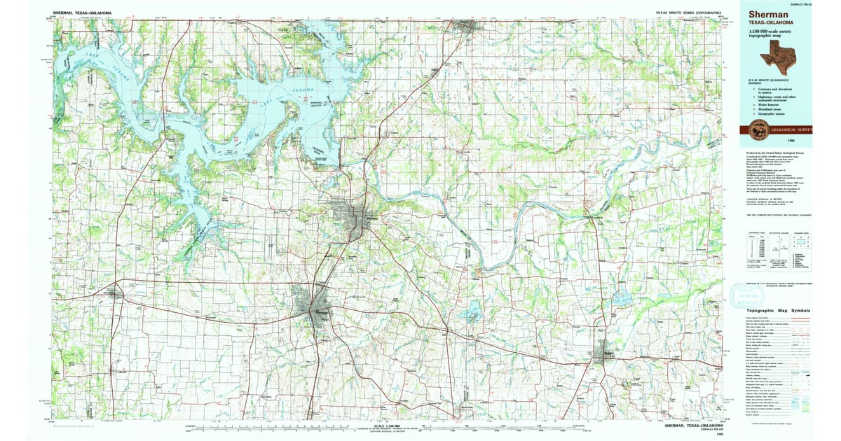 1985 Map of Sherman, TX — High-Res | Pastmaps