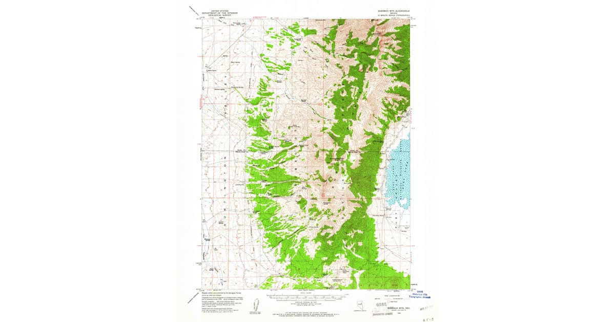 1959 Map of Sherman Mtn, White Pine County, NV — High-Res | Pastmaps