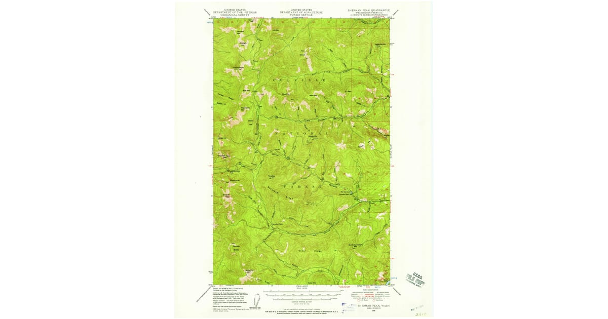 1948 Map of Sherman Peak, Ferry County, WA — High-Res | Pastmaps