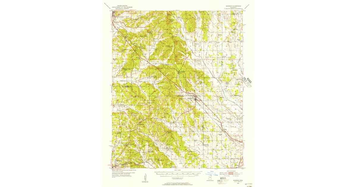 1900s (20th Century) Maps of Sherman, MS | Pastmaps