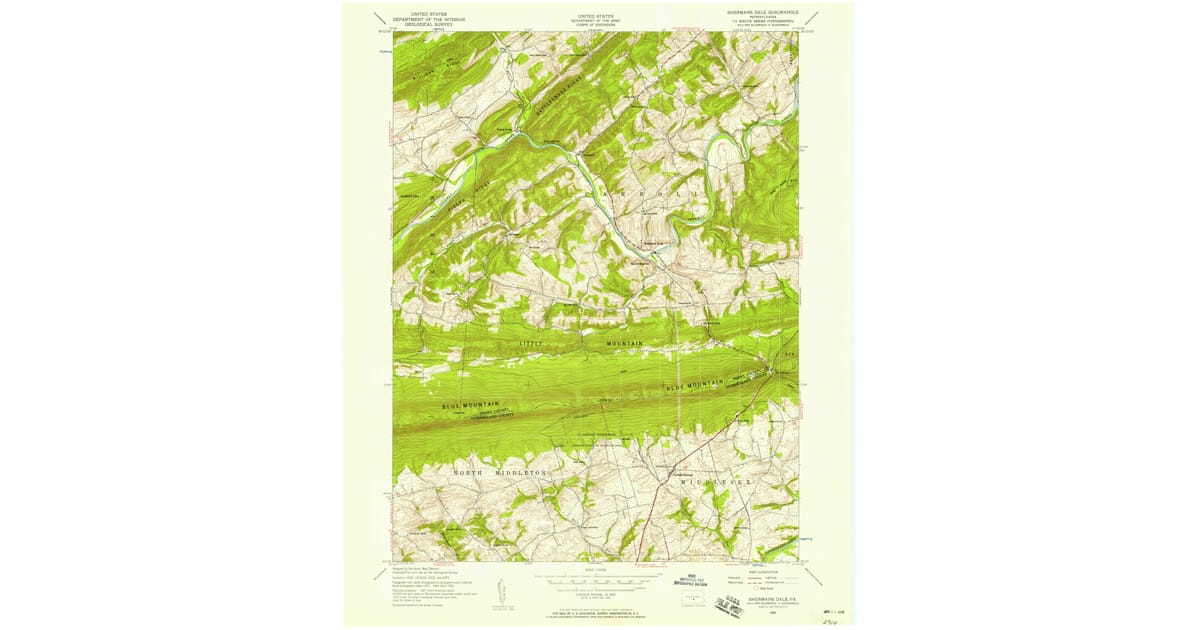 1952 Map of Shermans Dale, Perry County, PA — High-Res | Pastmaps