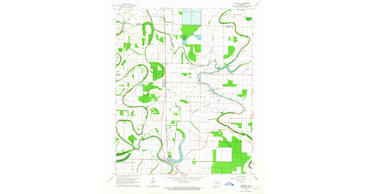 1963 Map of Sherrill, AR — High-Res | Pastmaps