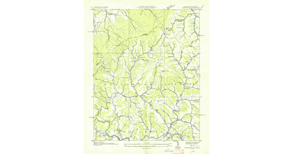 1935 Map of Sherwood, Watauga County, NC — High-Res | Pastmaps