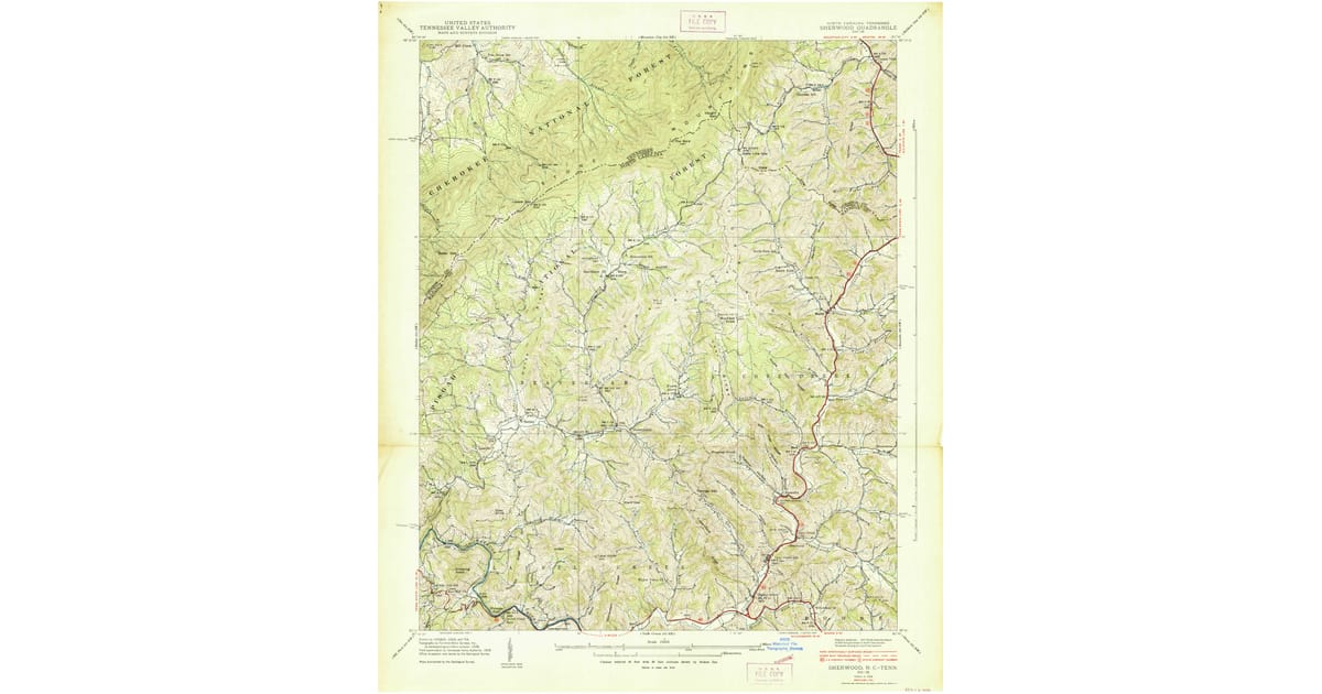 1938 Map of Sherwood, Watauga County, NC — High-Res | Pastmaps